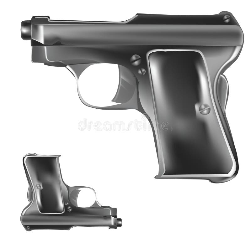 Collection of Two Handgun,pistols Stock Illustration - Illustration of ...