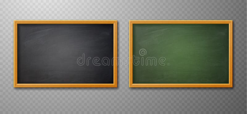 Collection of Two Realistic School Boards with Wooden Frame. Vector ...
