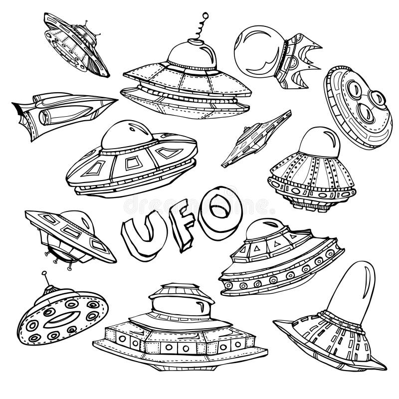 Collection of UFO stock vector. Illustration of cosmic - 66509743