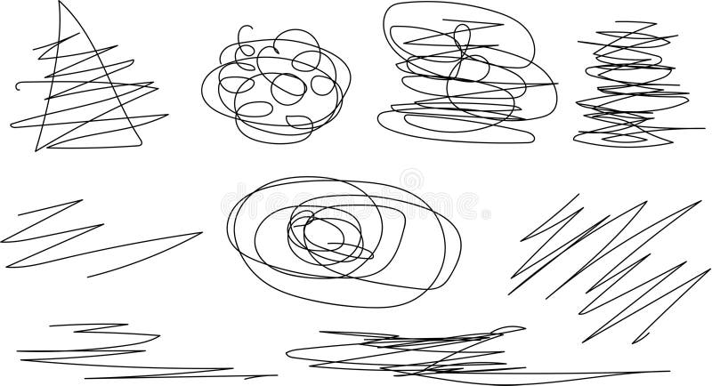 A Collection of Underscore Markers. Illustrations of Doodle Lines Stock ...