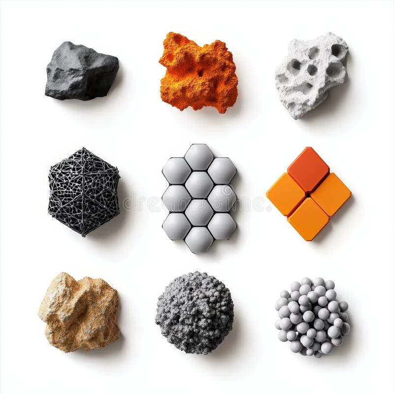 A Collection of Uniquely Shaped Stones and Minerals Showcasing Diverse ...