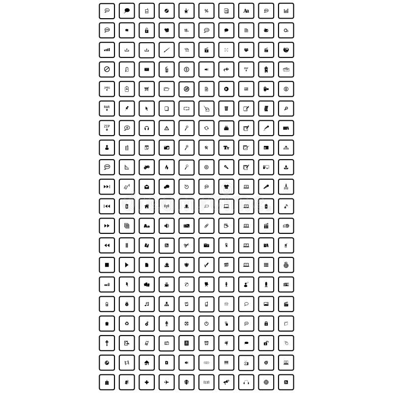 Collection of Universal Icons Stock Illustration - Illustration of ...