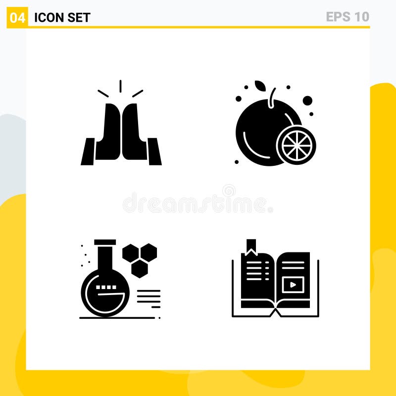 Collection of 4 Universal Solid Icons. Icon Set for Web and Mobile ...