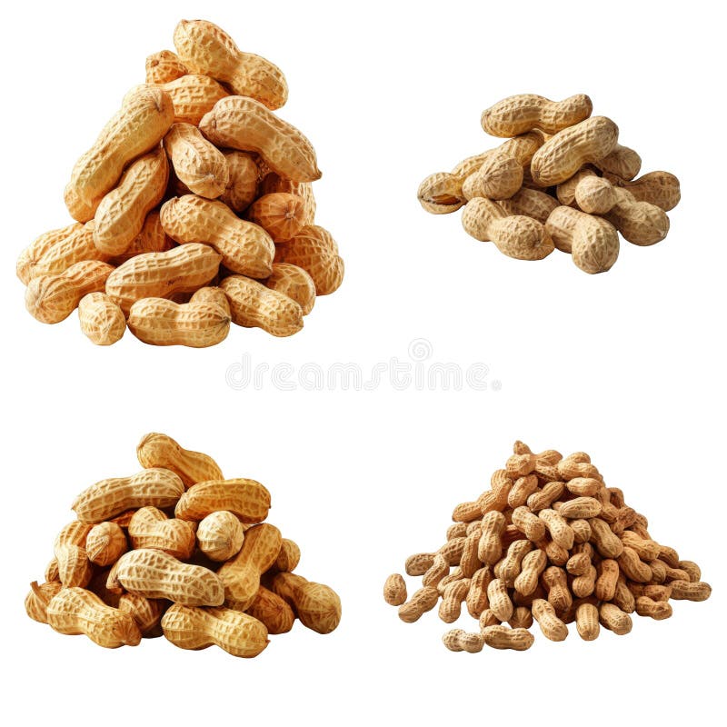 A Collection of Unshelled Peanuts Arranged in a Pile Stock Illustration ...
