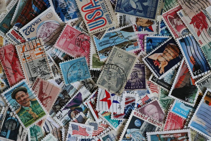 Assortment of United States Stamps. Editorial Image - Image of ...