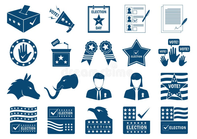 Collection of USA Election Designs. Vector Illustration Decorative ...