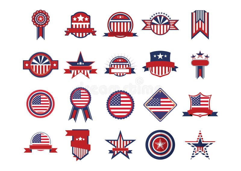 Collection of Usa Labels. Vector Illustration Decorative Design Stock ...