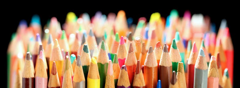 Collection of Used and Worn Colored Pencils. Stock Photo - Image of ...