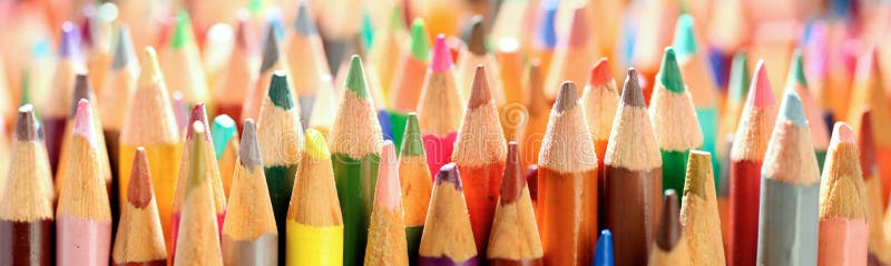 Collection of Used and Worn Colored Pencils Stock Image - Image of ...