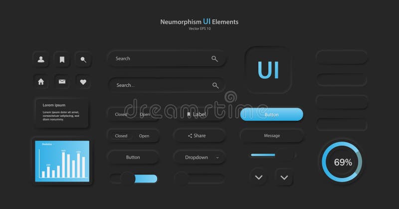 A Collection of Icons for User Interface Development in White and Light ...