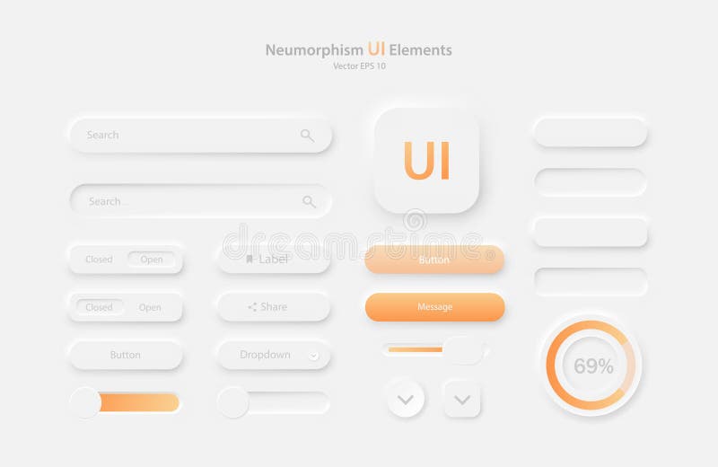 A Collection of User Interface Elements for a Mobile Application in ...