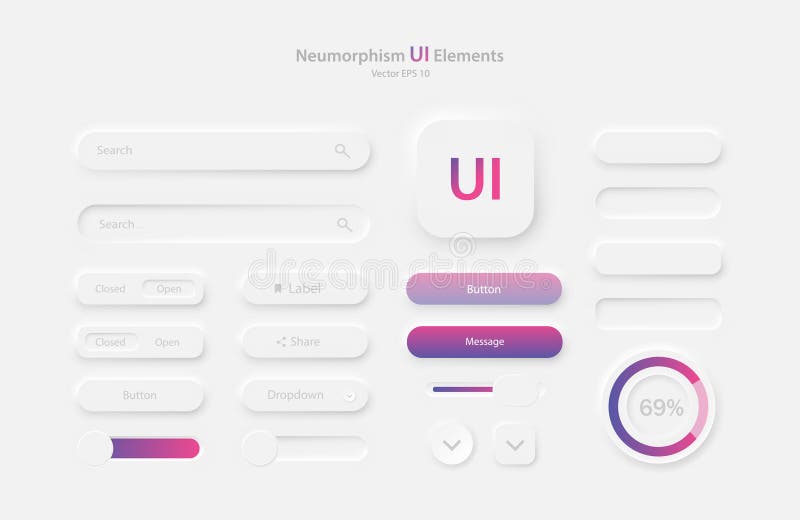 A Collection of User Interface Elements for a Mobile Application in ...
