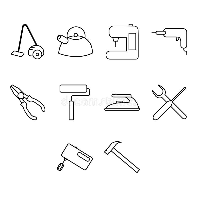 Utility icon set stock vector. Illustration of cleaner - 267382593