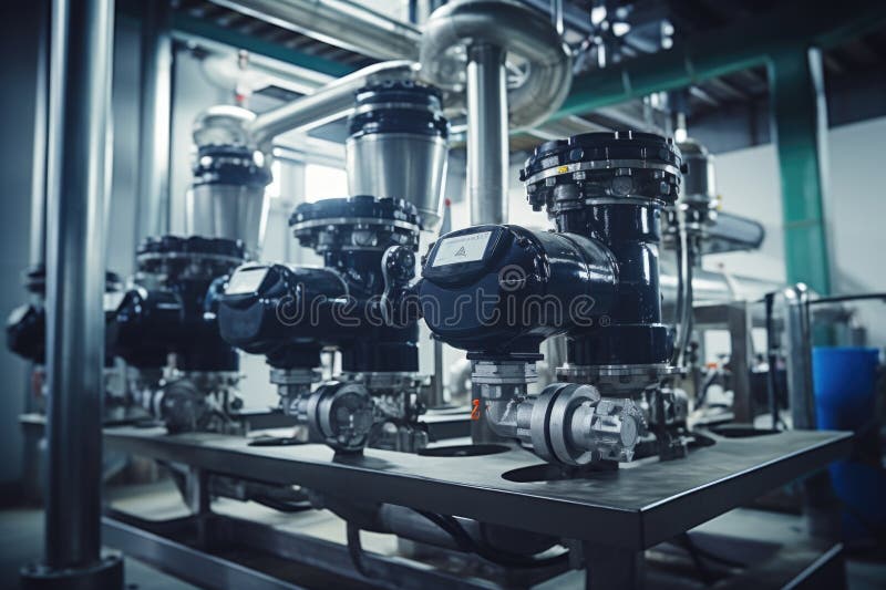 Valves on a table stock image. Image of construction - 374243675