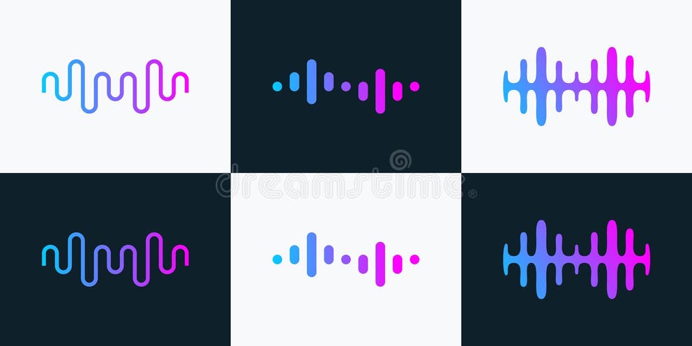 Collection and Variations of Vector Logo Designs Illustration of Sound ...