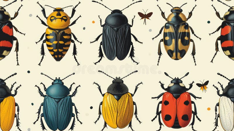 A Collection of a Variety of Bugs are Shown in this Image, AI Stock ...