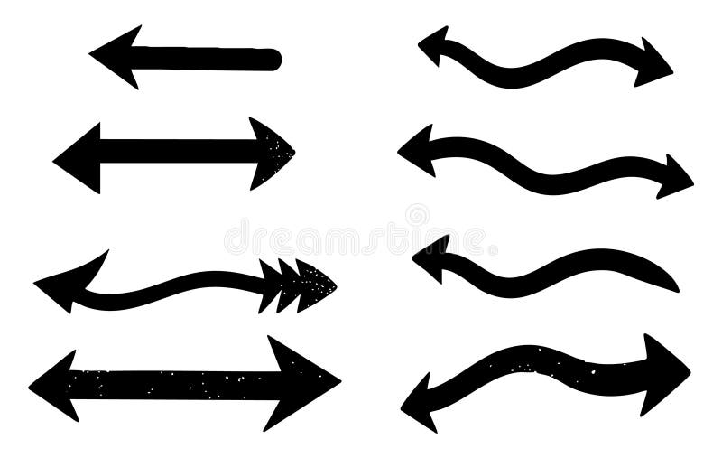 A Collection of Various Arrow Designs, Including Straight and Curved ...