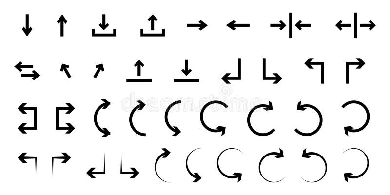 Diverse Arrow Icons on White Background. Stock Illustration ...