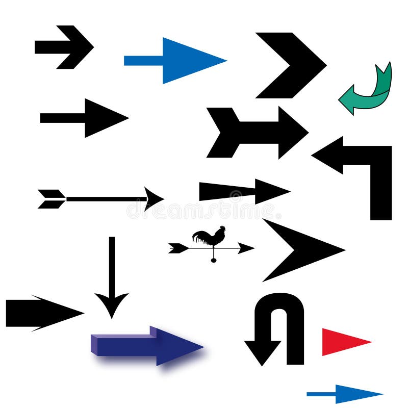 The Collection of Various Arrows Stock Illustration - Illustration of ...
