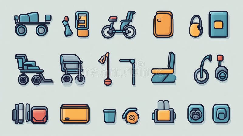 A Collection of Various Assistive Devices Illustrated in a Creative ...