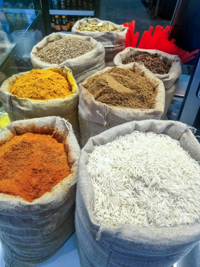 A Collection of Various Bags that are Filled with an Array of Spices ...