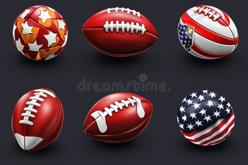 A Collection of Various Ball Shapes and Sizes Against a Dark Background ...