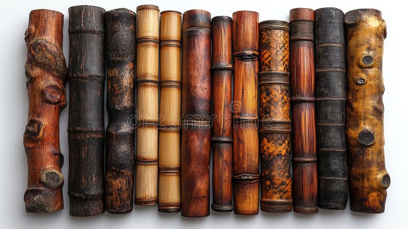 Collection of Various Bamboo Sticks with Different Colors and Textures ...