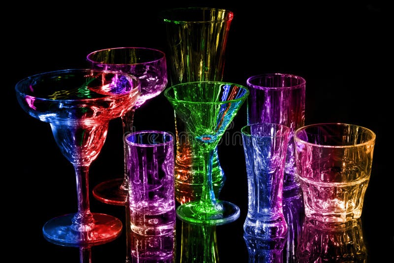 Collection of Various Bar Glasses Stock Photo - Image of dishware ...