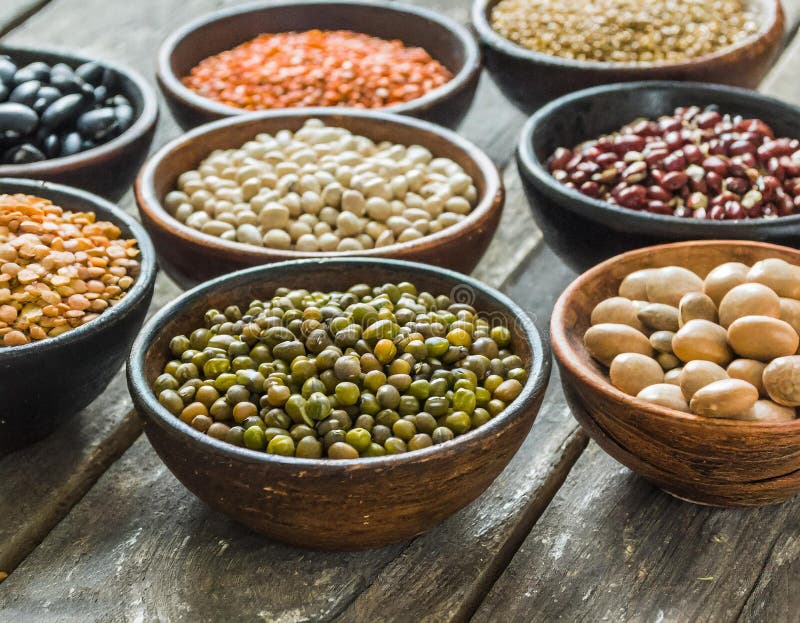 A Collection of Various Beans and Cereal Grains, Representing Essential ...