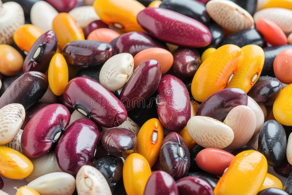 A Collection of Various Beans on Display Stock Image - Image of cuisine ...