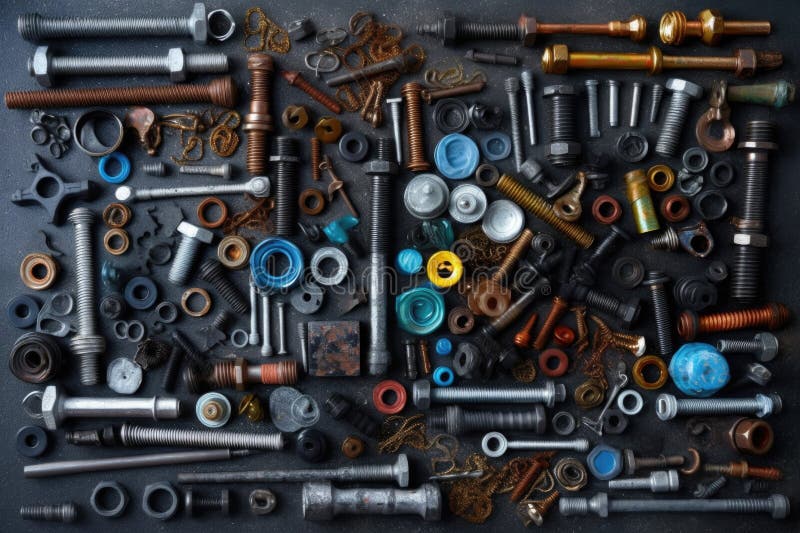 Collection of Various Bicycle Screws and Bolts Stock Illustration ...