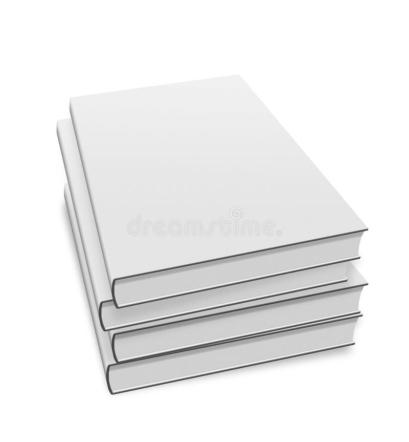 Collection of Various Blank White Book on White Background Stock ...