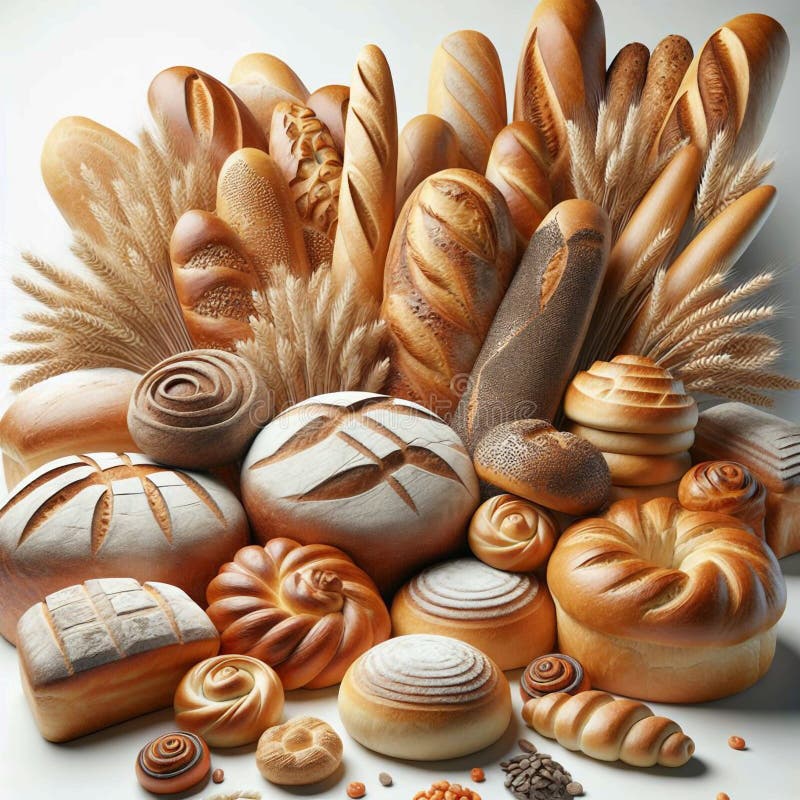 A Collection of Various Breads and Pastries, Representing a Bakery or a ...