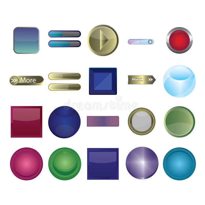 Collection of Various Button Templates. Vector Illustration Decorative ...