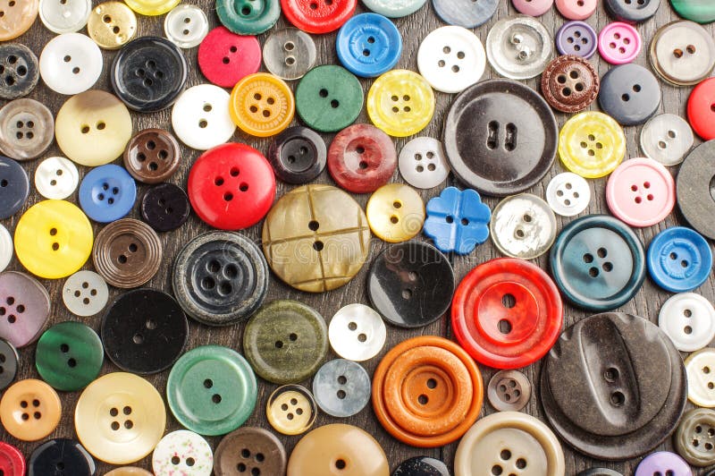 Collection of Various Buttons on the Dark Background Stock Image ...