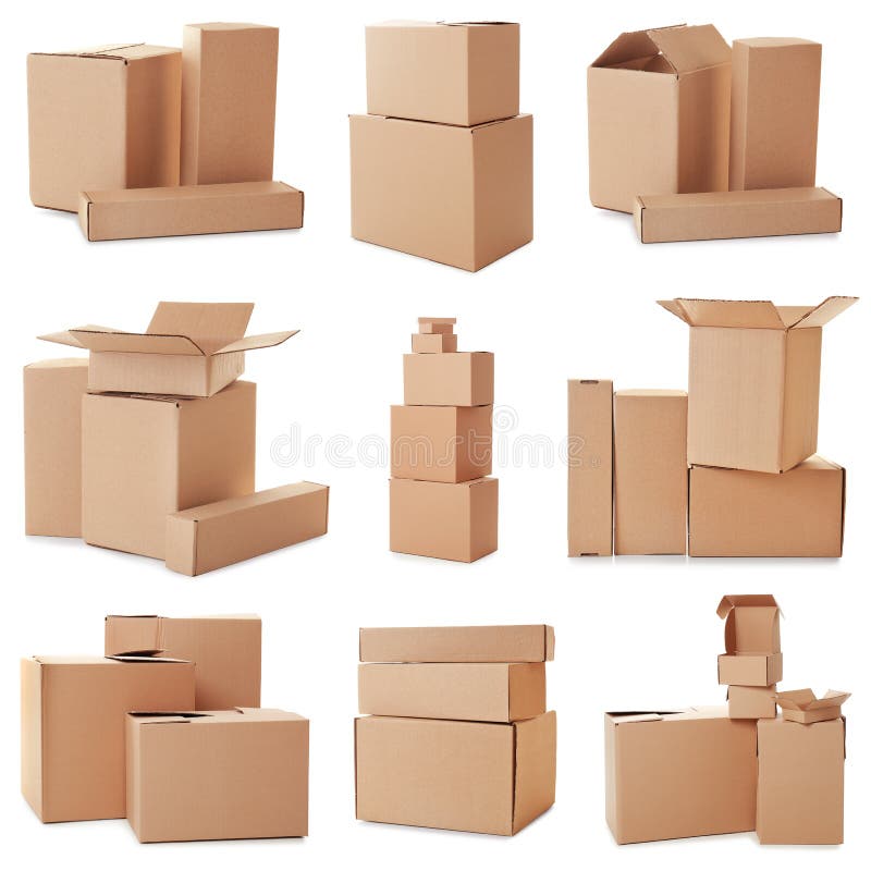 Collection of Various Cardboard Boxes Stock Photo - Image of boxes ...