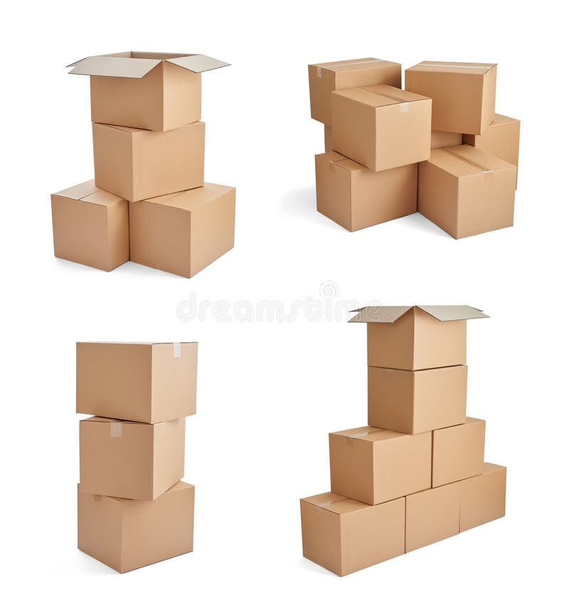 Box Package Delivery Cardboard Carton Stack Stock Illustration ...