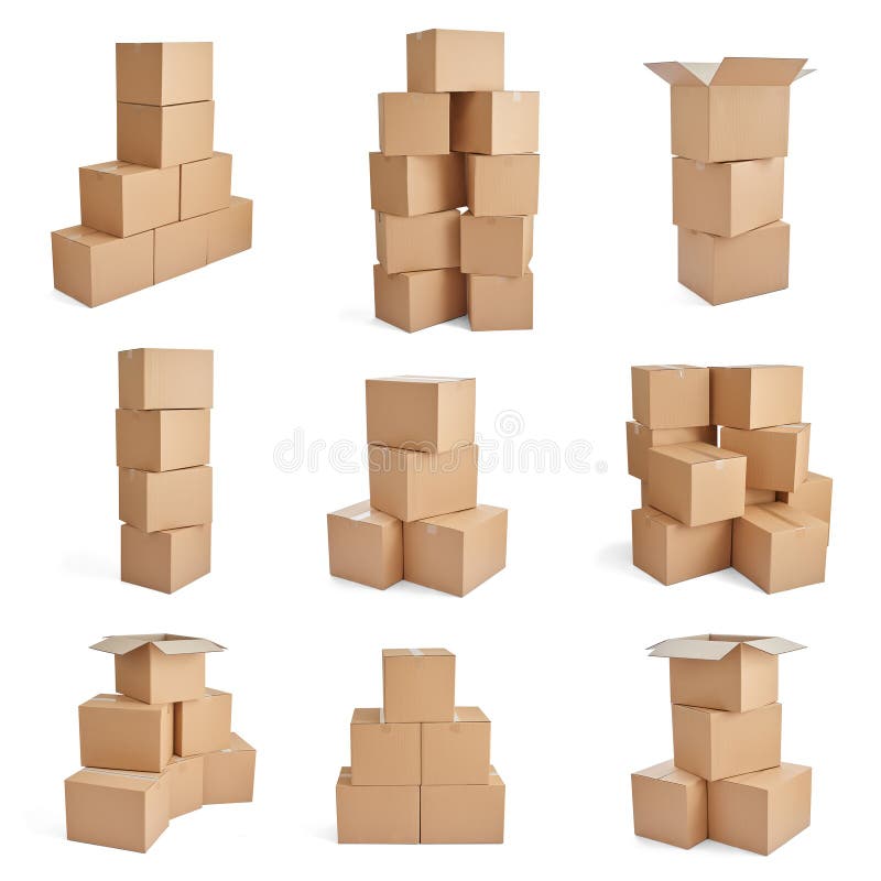 Box Package Delivery Cardboard Carton Stack Stock Illustration ...