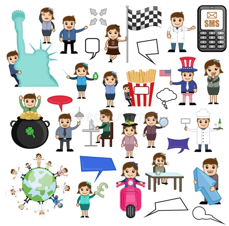 Collection of Various Cartoon Graphics Stock Vector - Illustration of ...