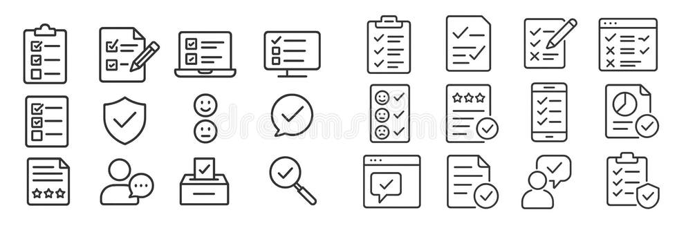 Collection of Various Checklist and Form Icons Suitable for Tasks and ...