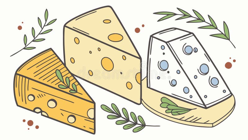 Collection of Various Cheese Types Illustration, Dairy Food, Vector ...