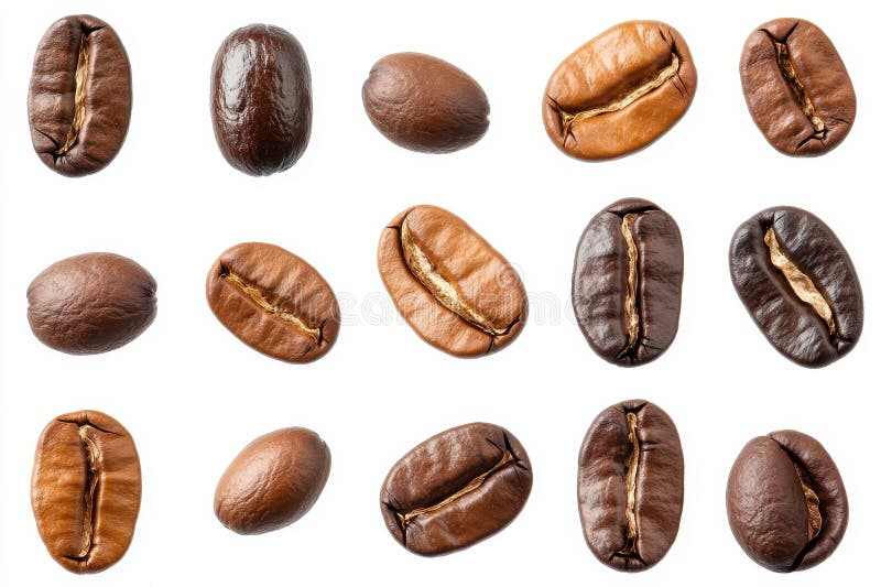 A Collection of Various Coffee Beans Showcasing Different Roasts and ...