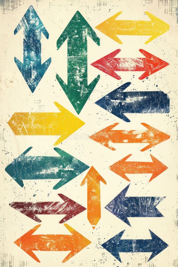 A Collection of Various Colored Arrows Against a Plain White Background ...