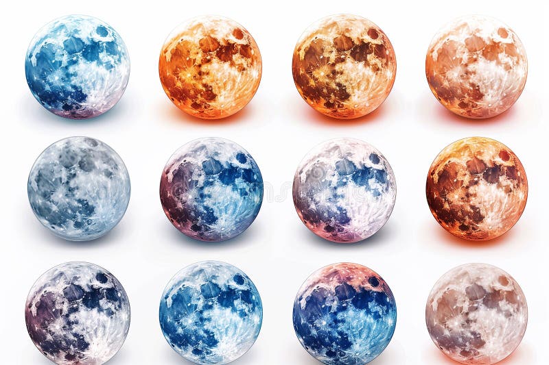 Collection of Various Colored Balls Arranged in the Shape of the Moon ...