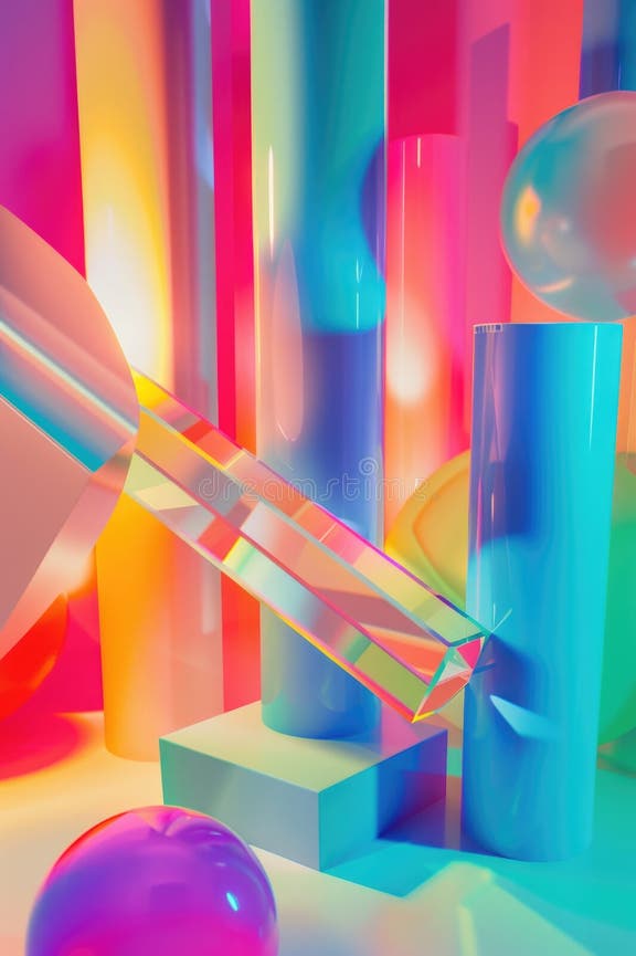 A Collection of Various Colored Objects Arranged on a Table Stock Image ...