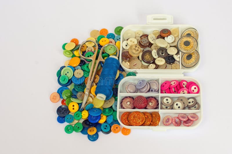 Collection of Various Colourful Sewing Buttons Stock Image - Image of ...