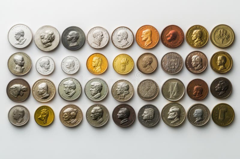 Collection of Various Commemorative Coins Featuring Historical Figures ...