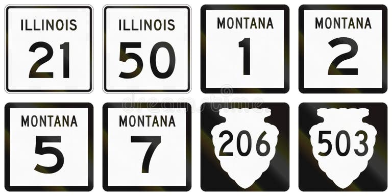 Collection of Various County Route Shields in the US Stock Illustration ...