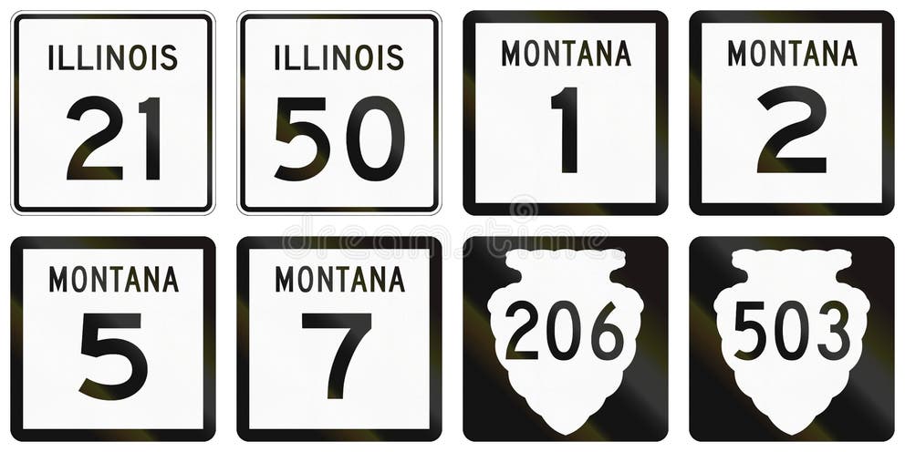 Collection of Various County Route Shields in the US Stock Illustration ...