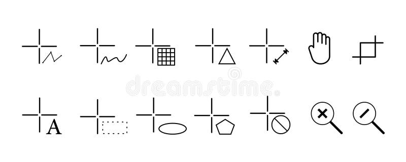 Collection of Various Cursor Icons and Tools for Interface Design ...